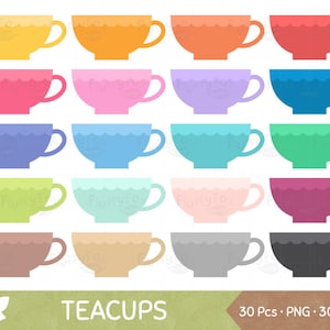 Teacup Clipart, Tea Cup Clip Art, Rainbow Morning Hot Cups Coffee Latte ...