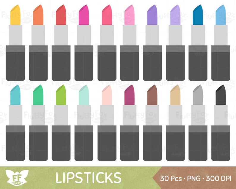 Lipstick Clipart Lipsticks Clip Art Colorful Fashion Beauty - Etsy
