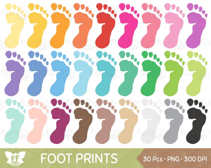 Small Footprint Temporary Fake Tattoo Sticker set of 4 - Etsy