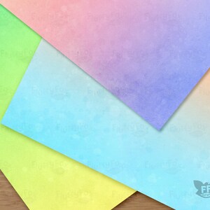 Ombre Watercolor Digital Paper, Soft Three-color Mixed Pastel Calm ...