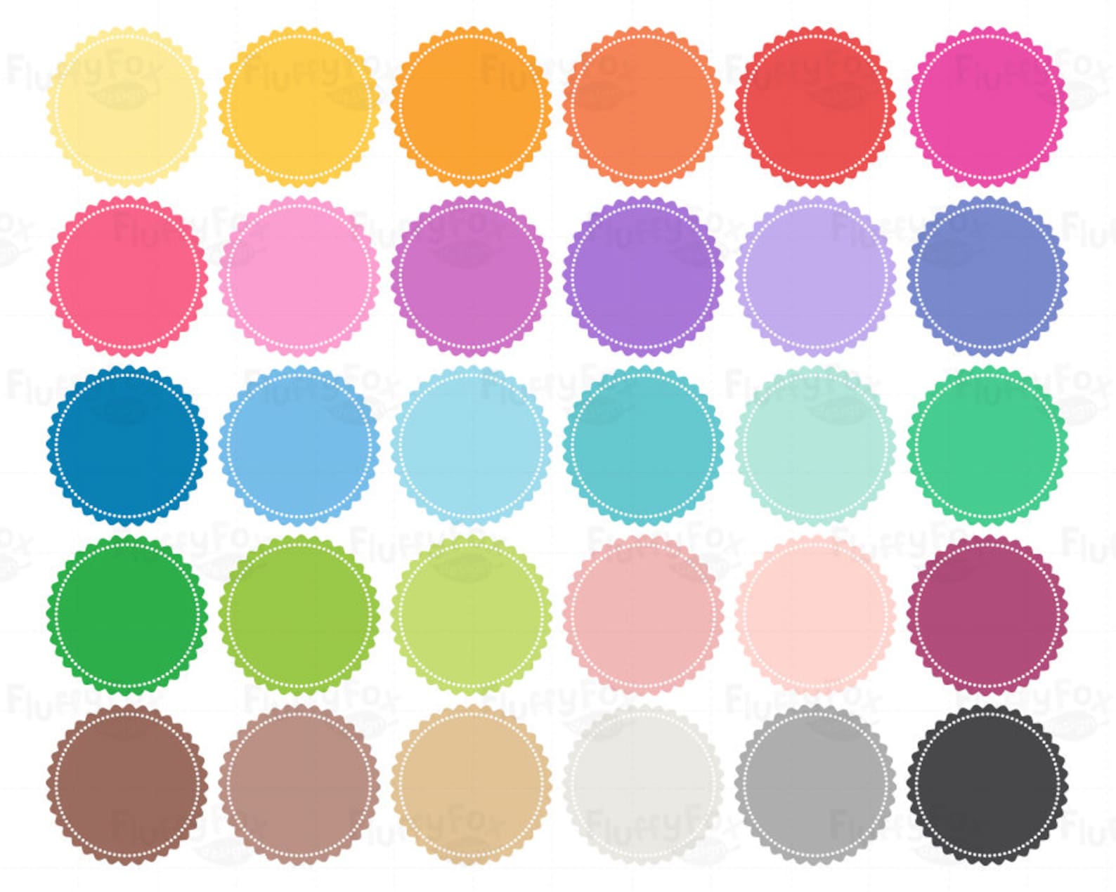 Circle Label Clipart Circular Frames Clip Art Banner Tag | Etsy