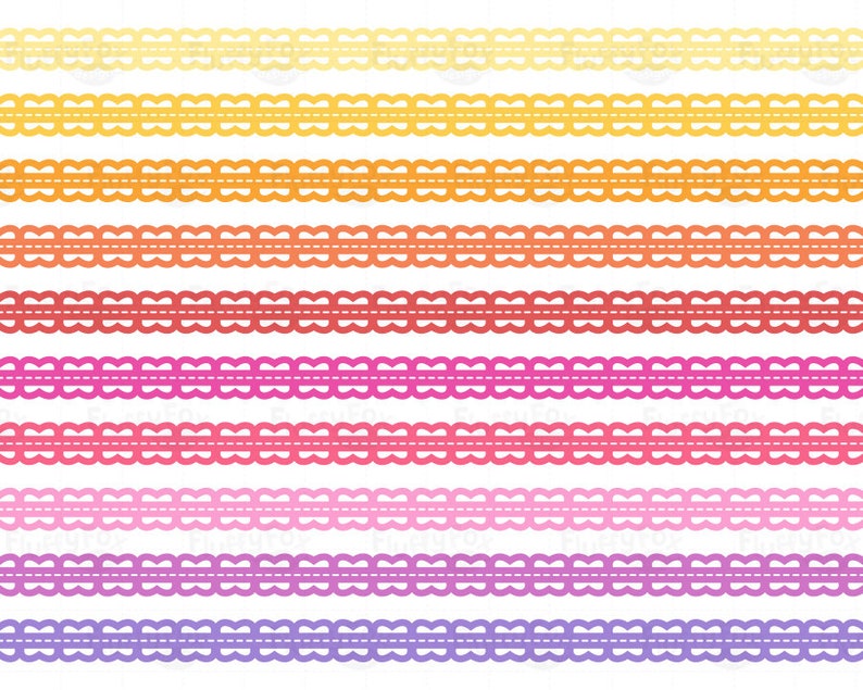 Stitched Scalloped Border Clipart Scallop Borders Stitches - Etsy