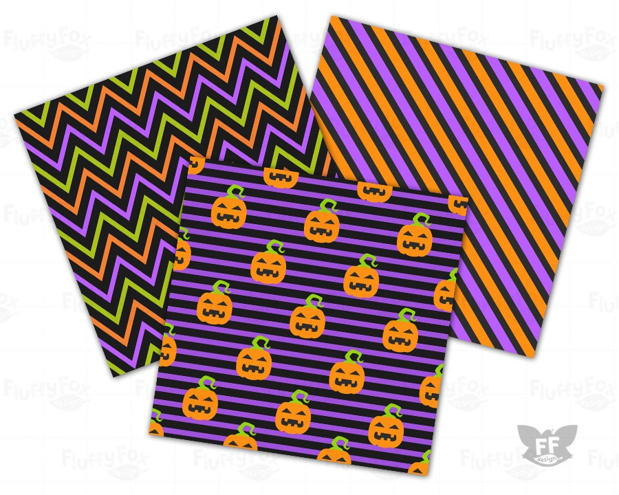 Halloween Digital Paper Set Cute Dark Papers Happy Bat Candy | Etsy