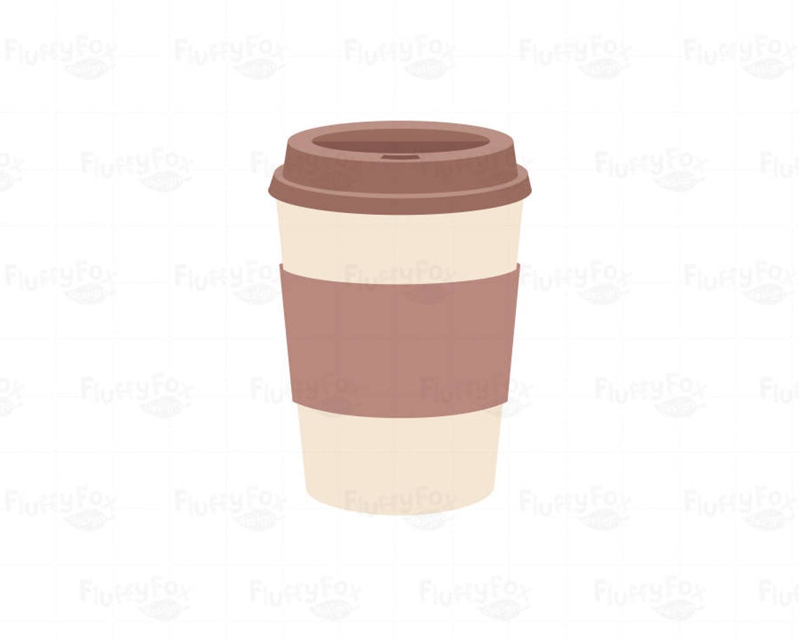 Coffee to Go Clipart Coffees Paper Cups Clip Art Rainbow | Etsy