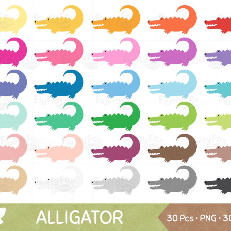Alligator Clip Art - Etsy
