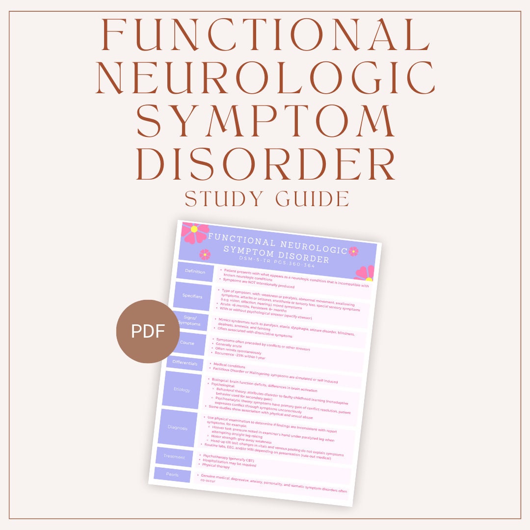 Somatic Symptom Disorders Bundle Study Guide for Psychiatric Mental ...
