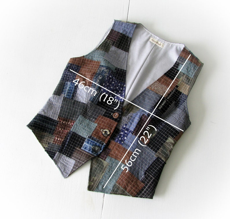 Recycled Denim Women's Vest M, Upcycled Patchwork Waistcoat for Women ...