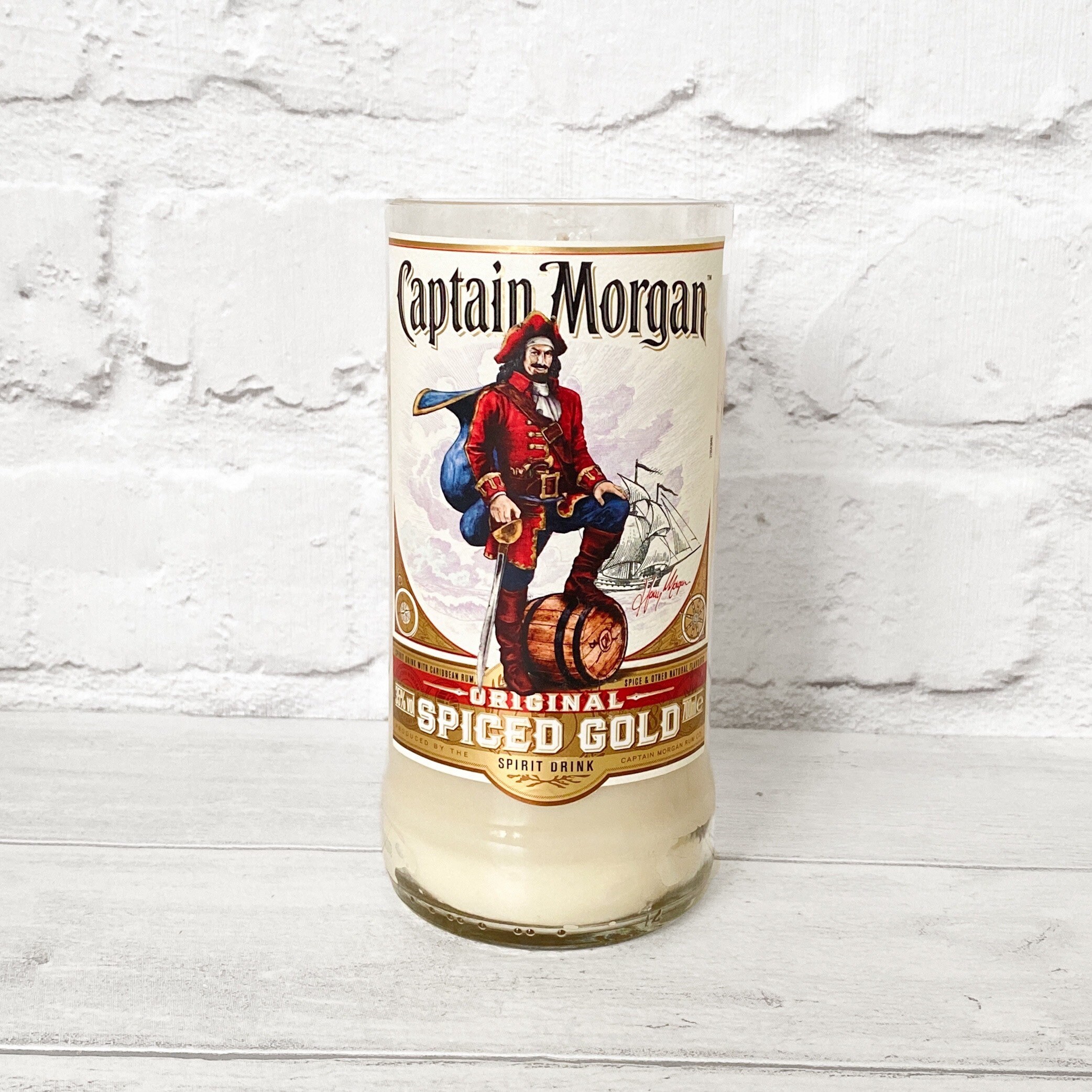 Captain Morgan Spiced Rum Bottle Candle Upcyled Original | Etsy UK