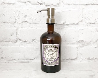Monkey 47 Gin Bottle Soap Dispenser With Stainless Steel Pump and Water ...