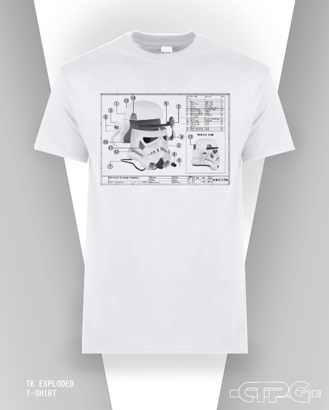 CTPG TK Exploded View Blueprint T-shirt - Etsy