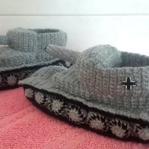 Tank Slippers, Panzer Tank Slippers, Knitted Army Slipper Socks, Tanks ...