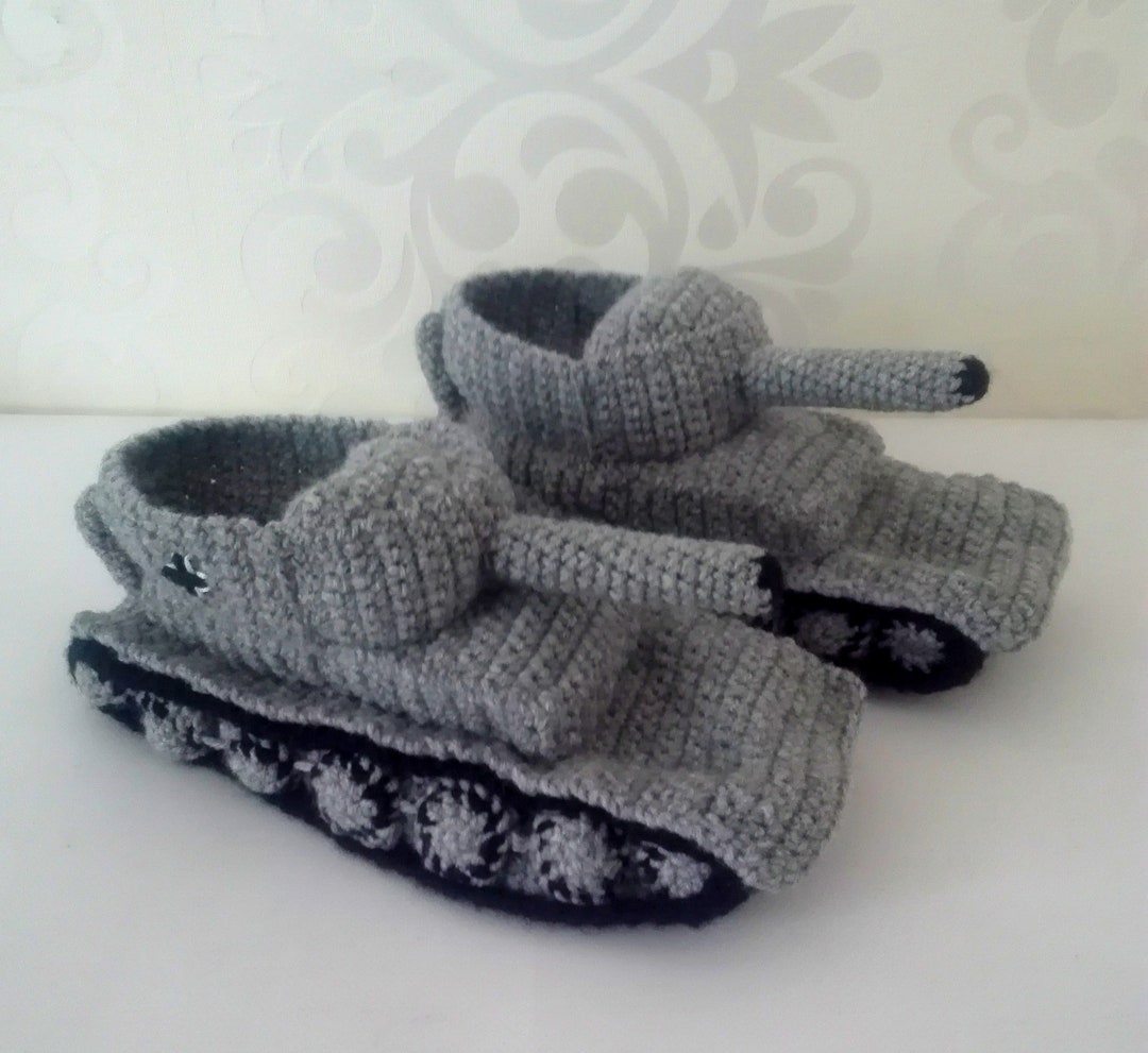 Tank Slippers, Panzer Tank Slippers, Knitted Army Slipper Socks, Tanks ...
