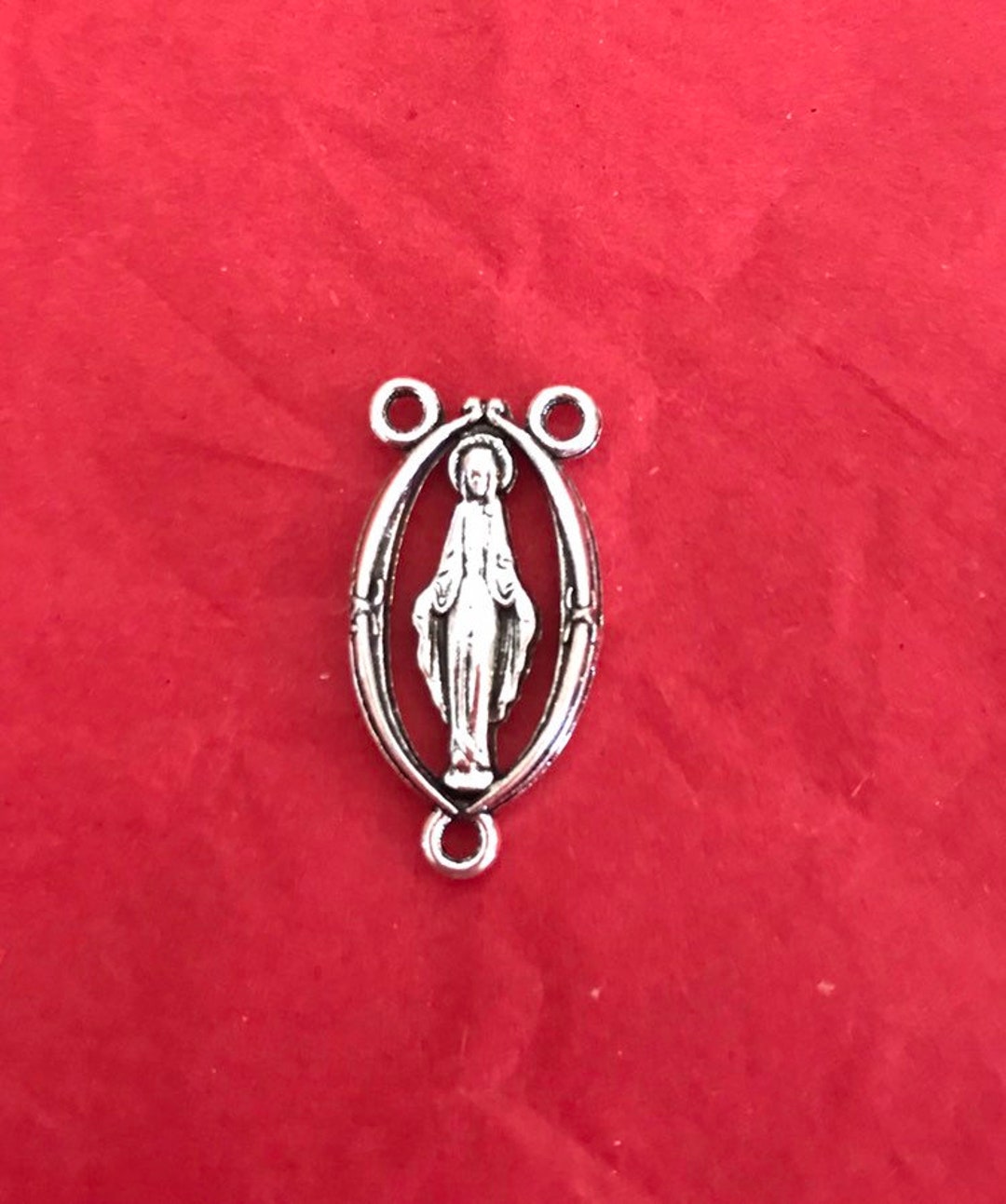 Silver Rosary Center, Virgin Mary Rosary Center, Rosary Center Piece - Etsy