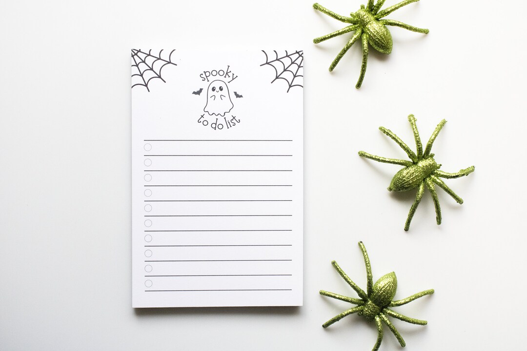 Spooky Notepad, Spooky to Do List, Cute Halloween Stationery, Handmade ...