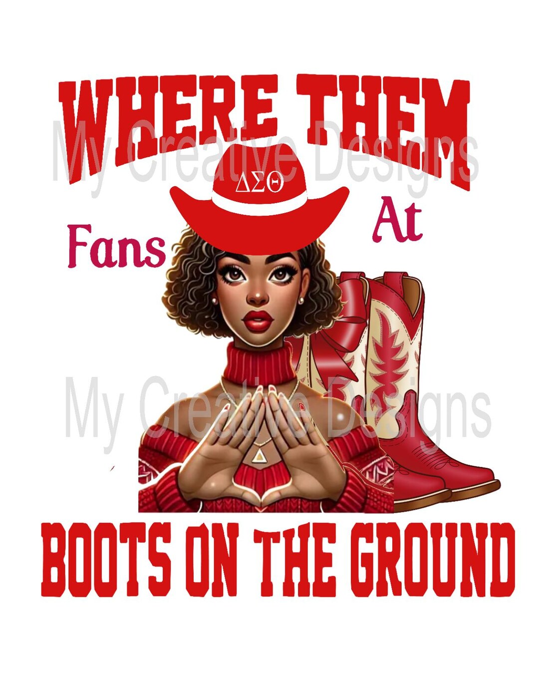 Delta Sigma Theta Boots on the Ground Unisex White Tee Shirts - Etsy