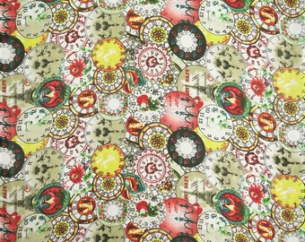 Clock print fabric | Etsy