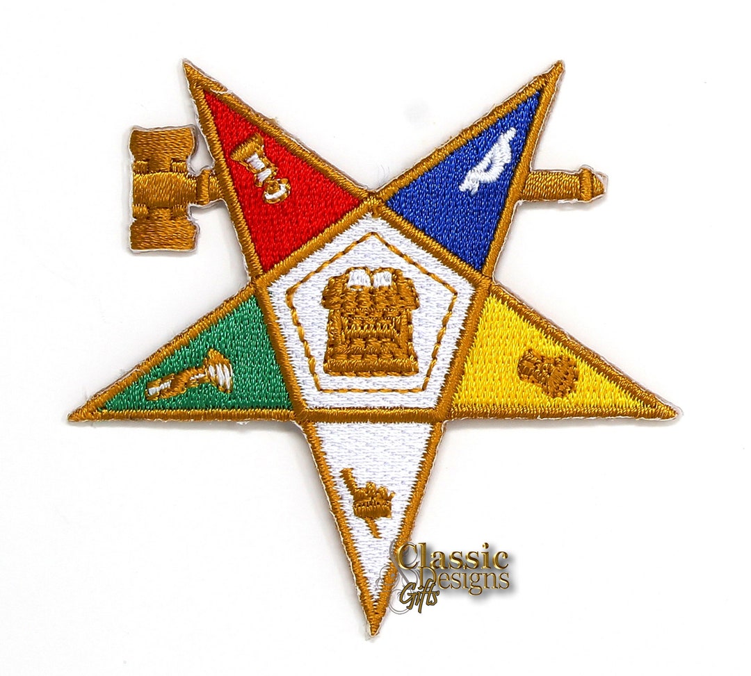 OES Past Matron Embroidered Patch: 5-point Star With Gavel (3 Inch) - Etsy