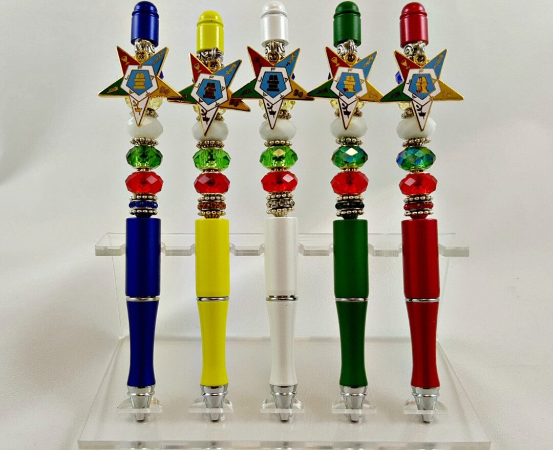 Order of the Eastern Star Pen: Lampwork Beads & Charm, Masonic OES - Etsy