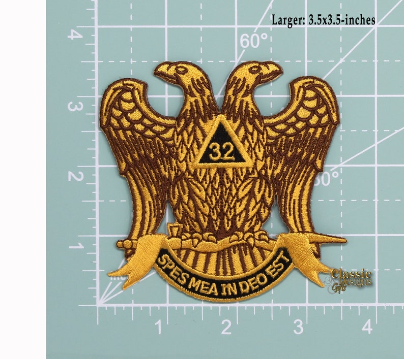 Scottish Rite 32nd Degree Double Eagle Embroidery Patch - Freemason ...