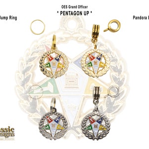 OES Grand Chapter Officer Charms With Wreath, Order of the Eastern Star ...
