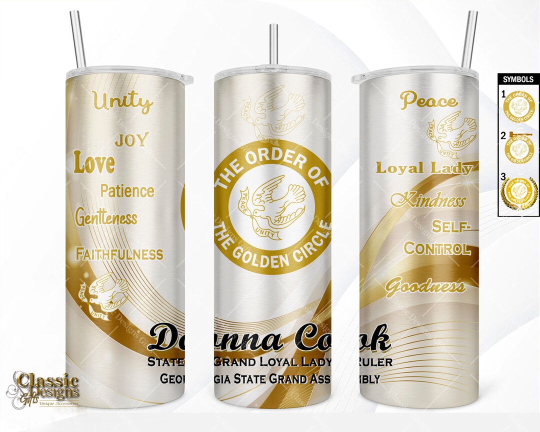 OGC-OES 20oz Skinny Tumbler: Personalized Order of the Golden Circle ...