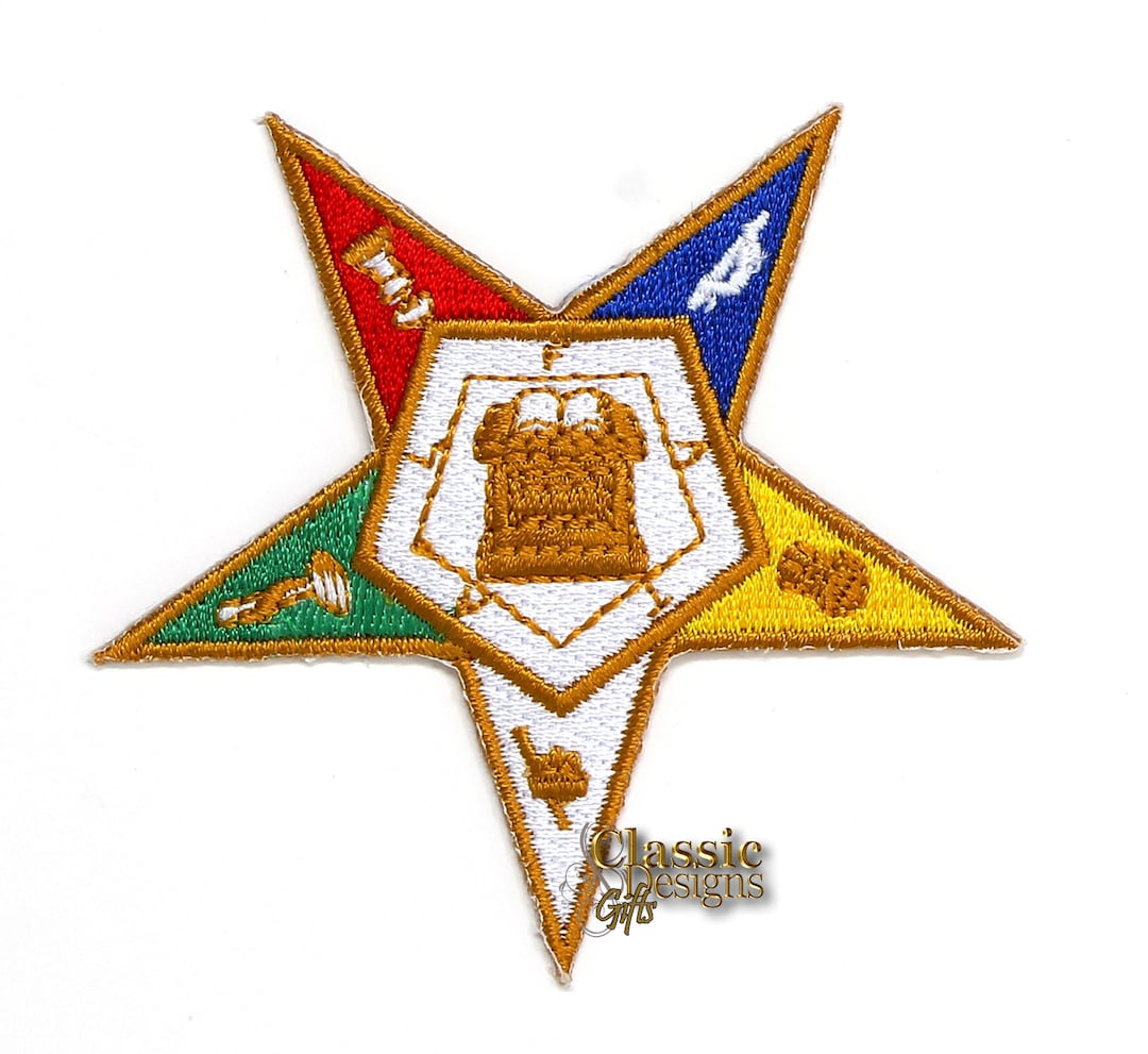 Masonic OES Embroidered Patch: Order of the Eastern Star, Pentagon Down ...