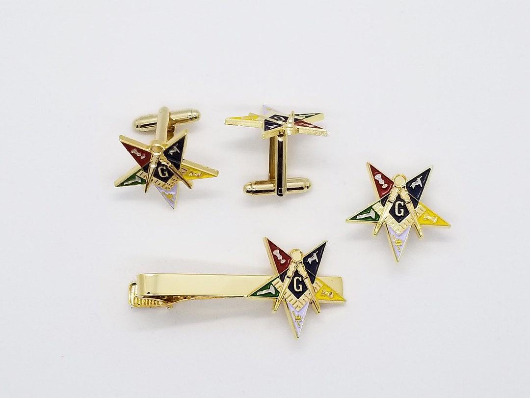 Masonic OES Gold-tone Tie Clip Cufflink Lapel Pin Set - Etsy