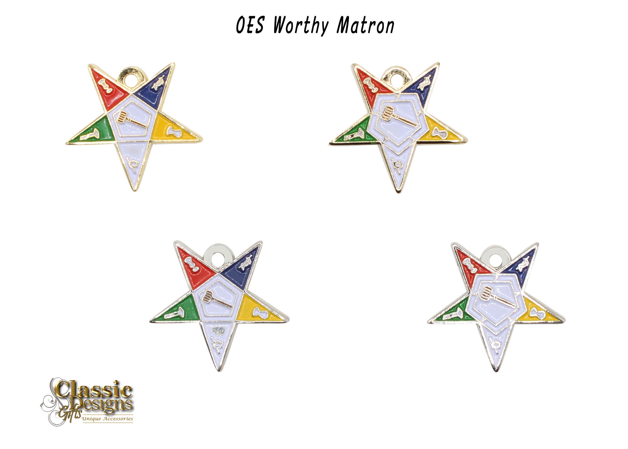 OES Worthy Matron Charms With Center Gavel Order of the - Etsy