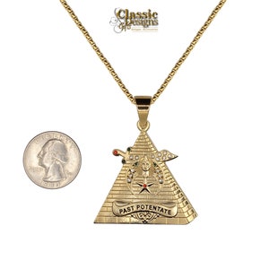 18K Gold Plated Shriners Past Potentate Masonic Pendant Necklace - Etsy