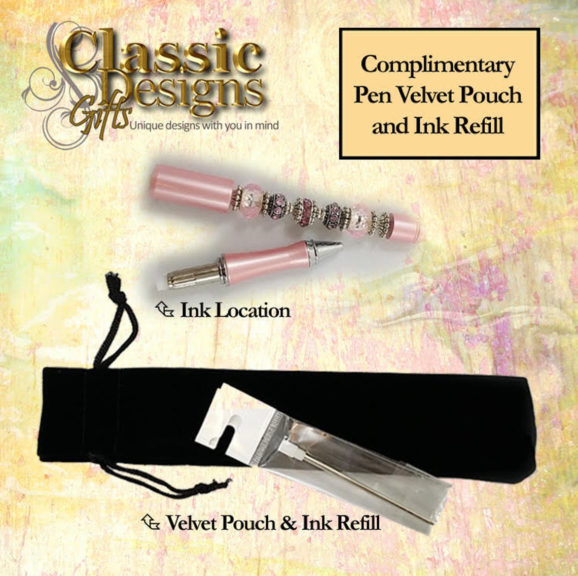 Crimson and Cream Pens Elephant Charms Custom Luxury Pens - Etsy