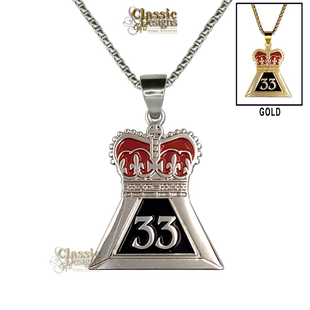 Masonic Scottish Rite 33rd Degree Crown Necklace: Stainless Steel - Etsy