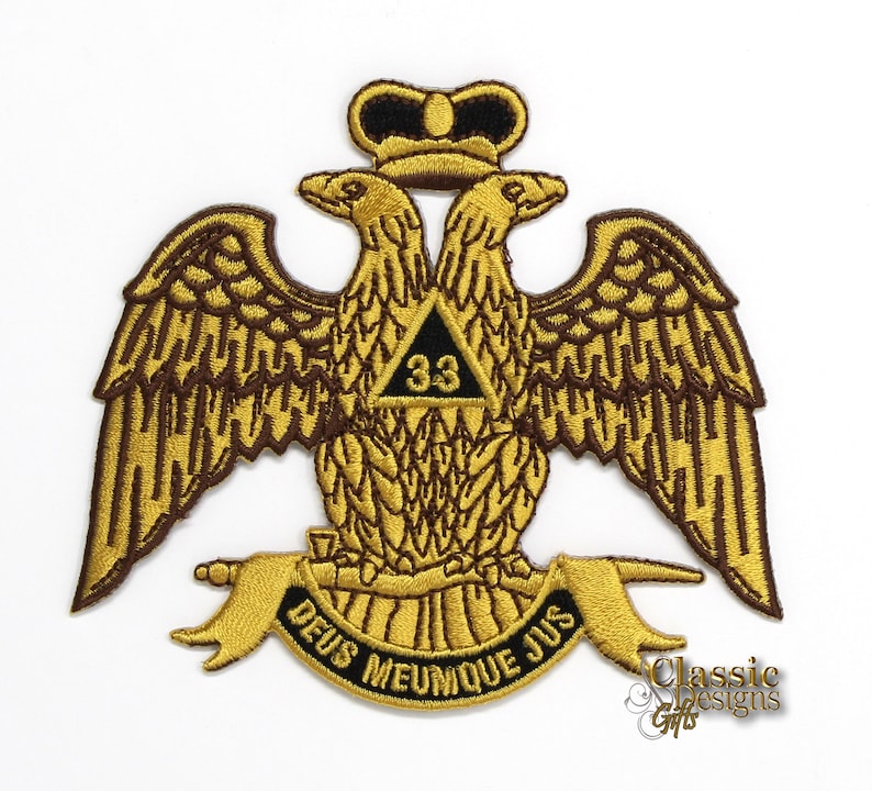 Scottish Rite 33rd Degree Double Eagle Embroidered Patch - 3.5 ...