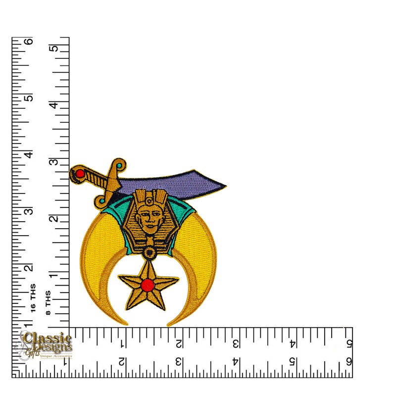 Shriners Embroidery Patch, Masonic Crescent Scimitar, Iron-on Applique ...