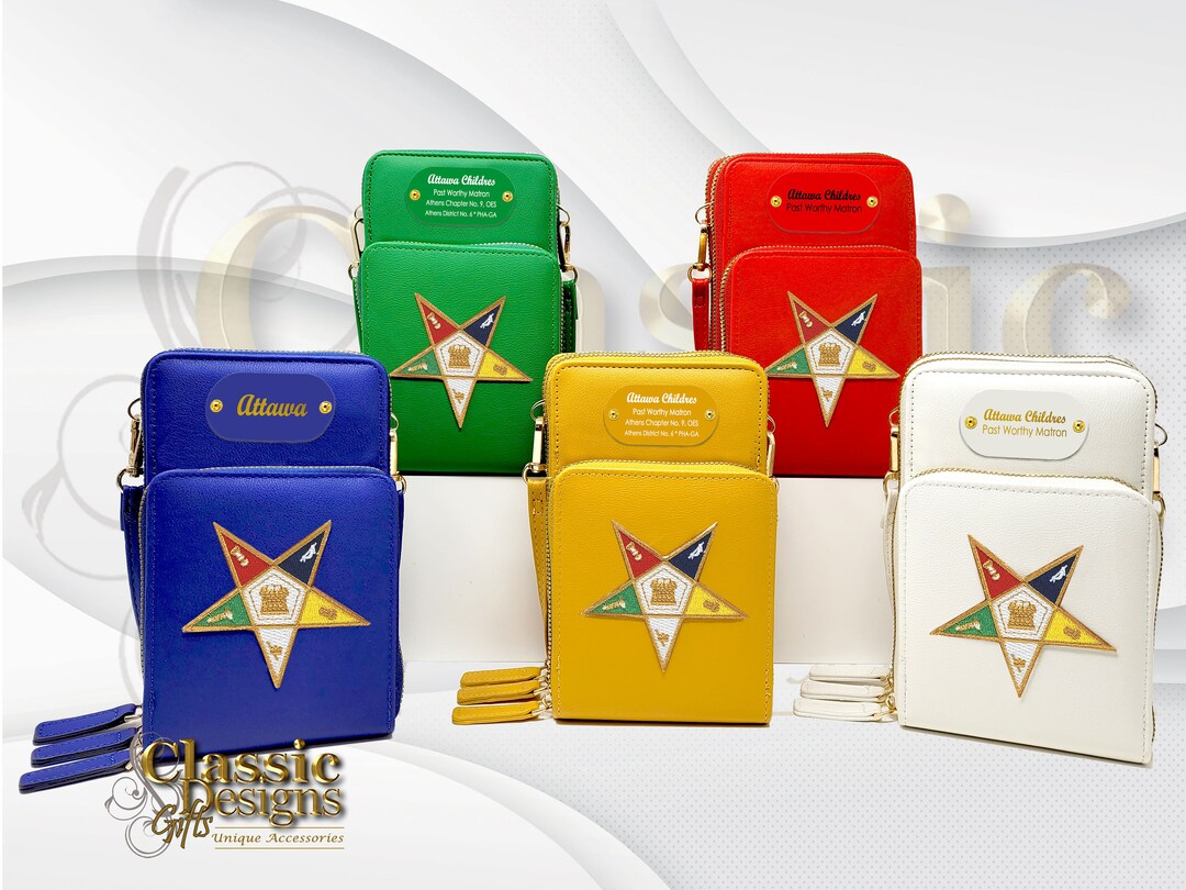 Order of the Eastern Star 5-star Point Crossbody Cellphone Purse, OES ...