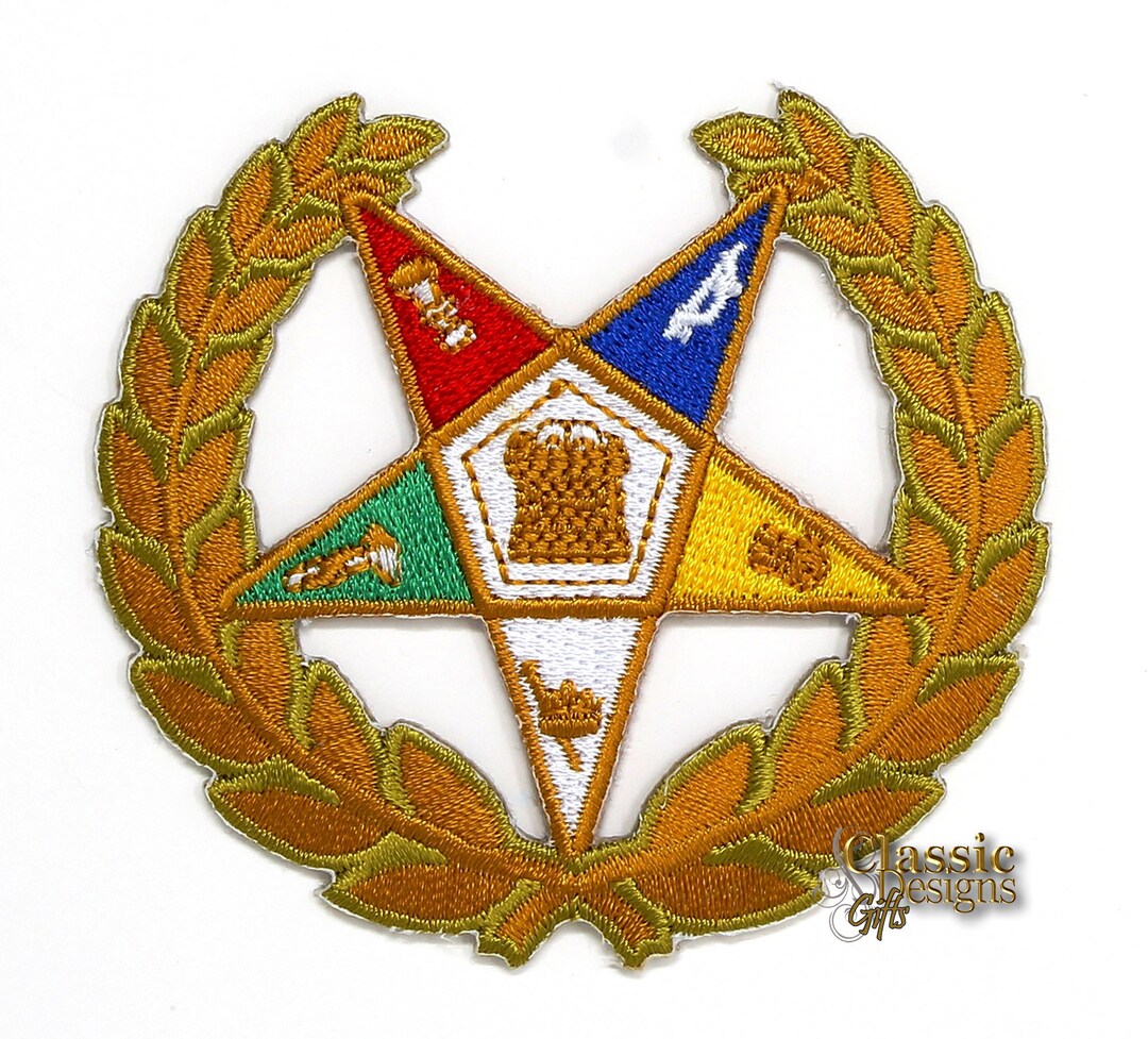 OES Grand Chapter Officer Embroidered Patch: Golden Wreath, 5-point ...
