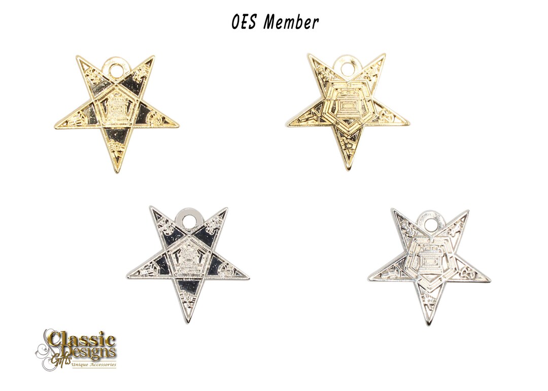 Order of the Eastern Star - OES Member Charms - OES in All Silver and ...