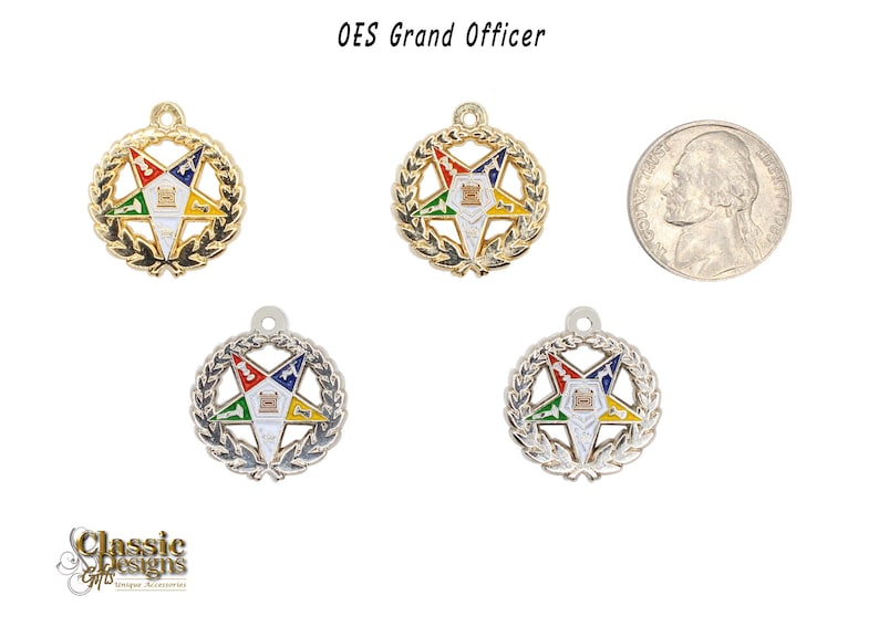 OES Grand Officer Charm: Eastern Star Wreath, Silver & Gold Tone - Etsy