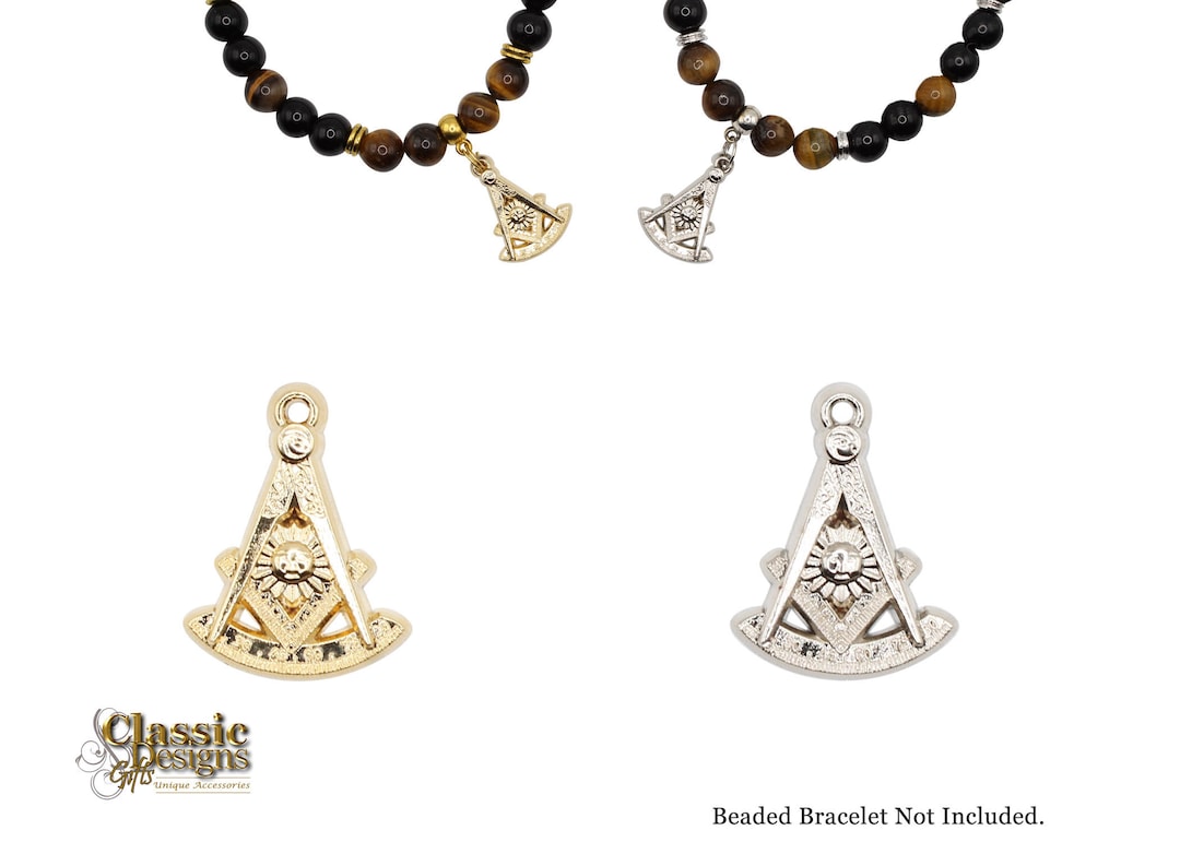 Masonic Past Master Charm: Silver & Gold Tone Compass Jewelry - Etsy