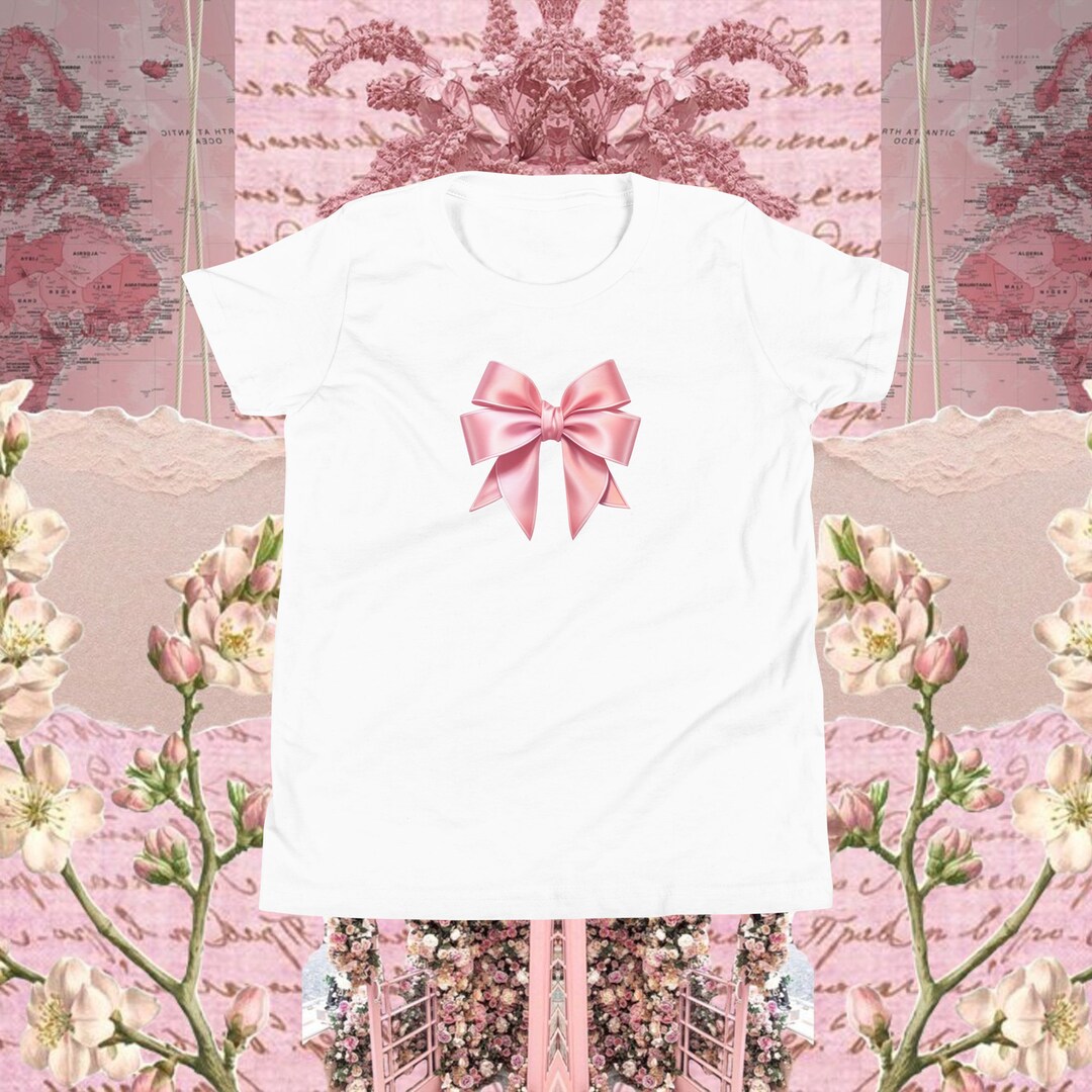 Pink Ribbon Y2K Coquette Aesthetic Graphic Print 90s Baby Tee - Etsy