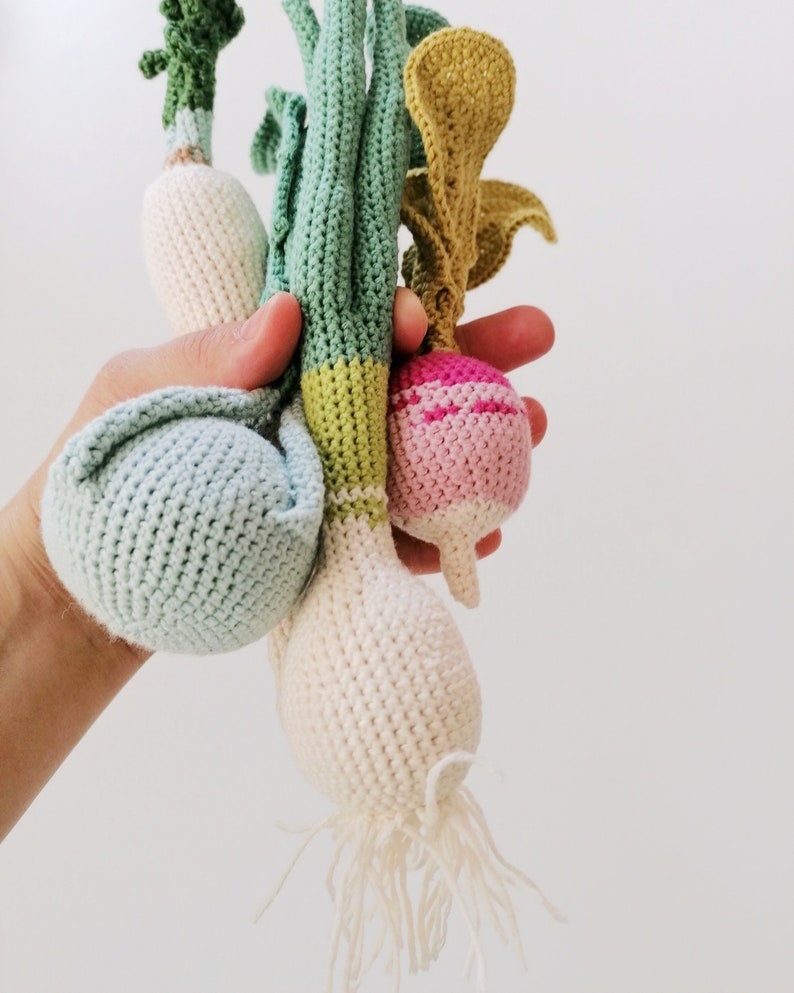 Spring Onion,radish,kohlrabi, Parsley,crochet Spring Onion, Crocheted ...