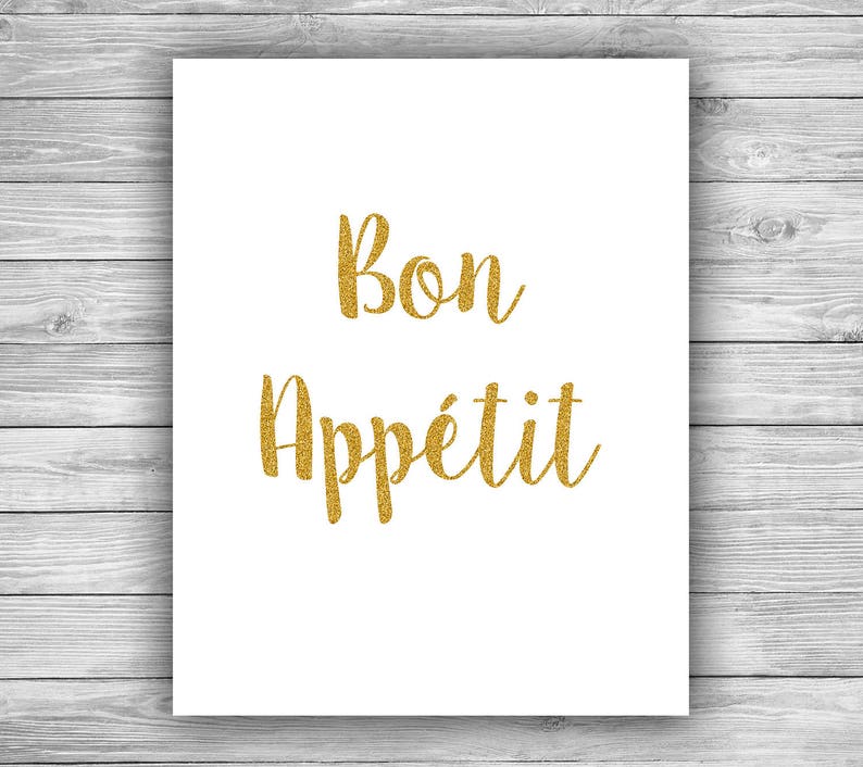 Bon appétit Printable Art mural imprimer Télécharger Glitter | Etsy