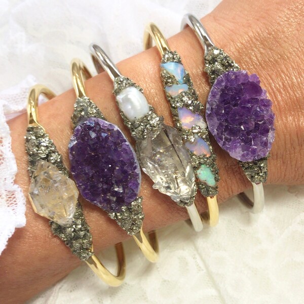 Raw Crystal Bracelet - Etsy