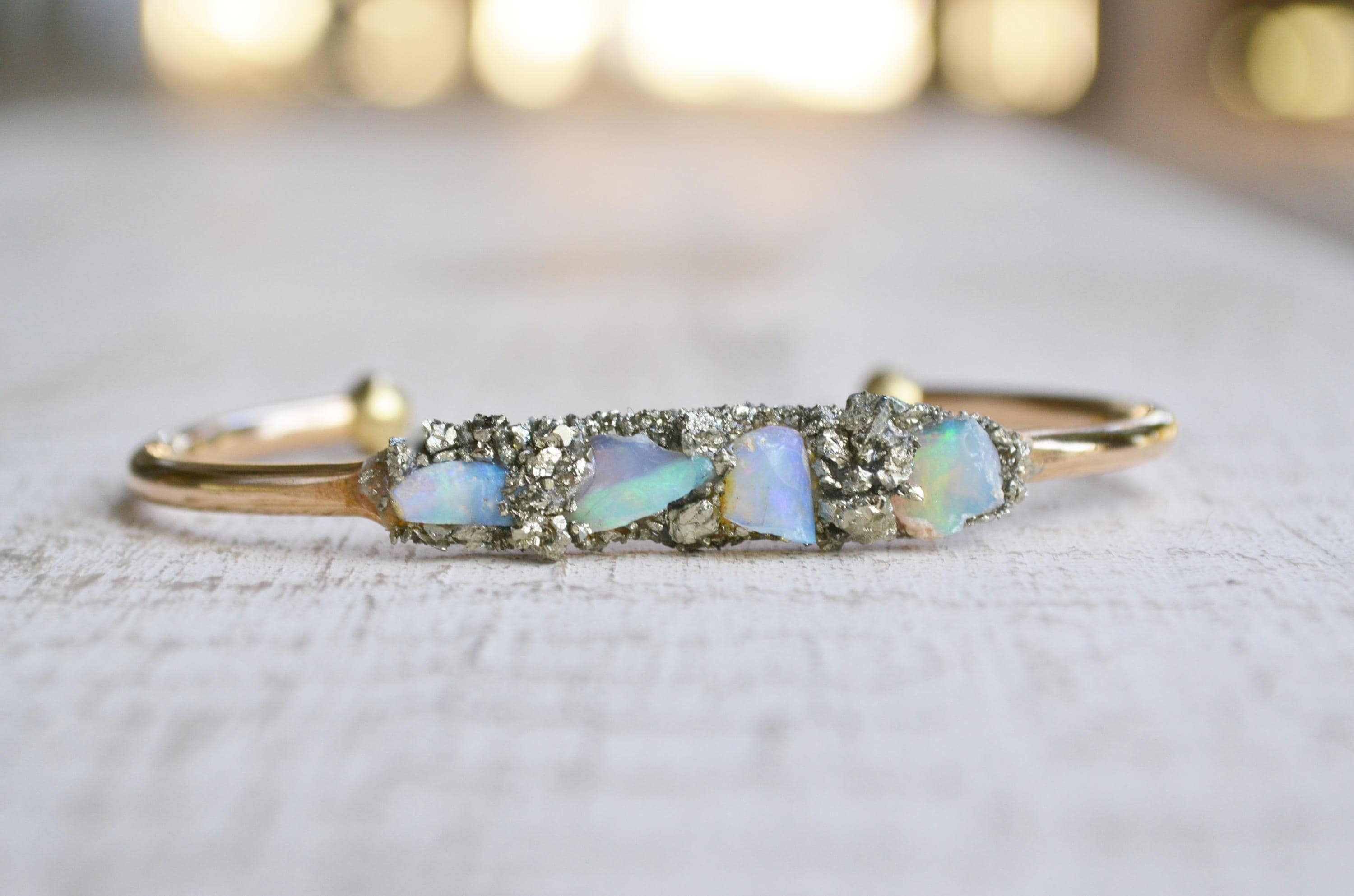Australian Opal Bracelet, October Birthstone Gift- Raw Opal Bracelet ...