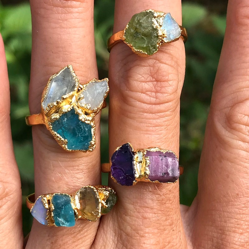 Raw Stone Rings - Etsy