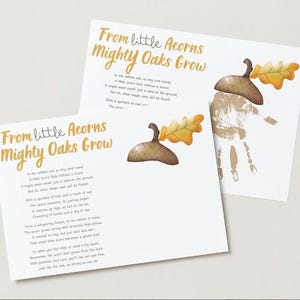 Printable "from Small Acorns Mighty Oaks Grow" Poem With Handprint ...