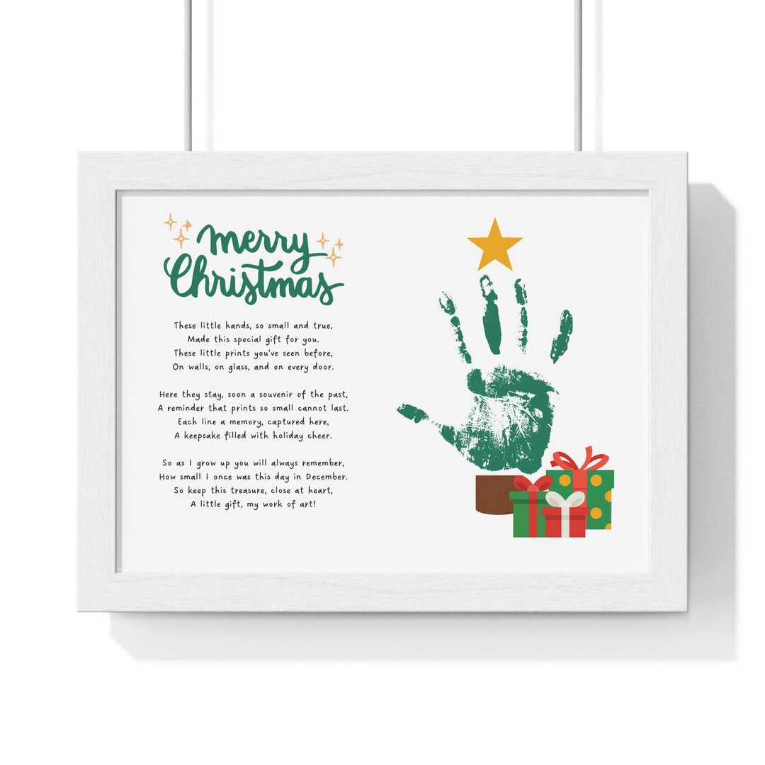 Christmas Tree Kids Handprint Art With Poem Printable Gift DIY Craft ...