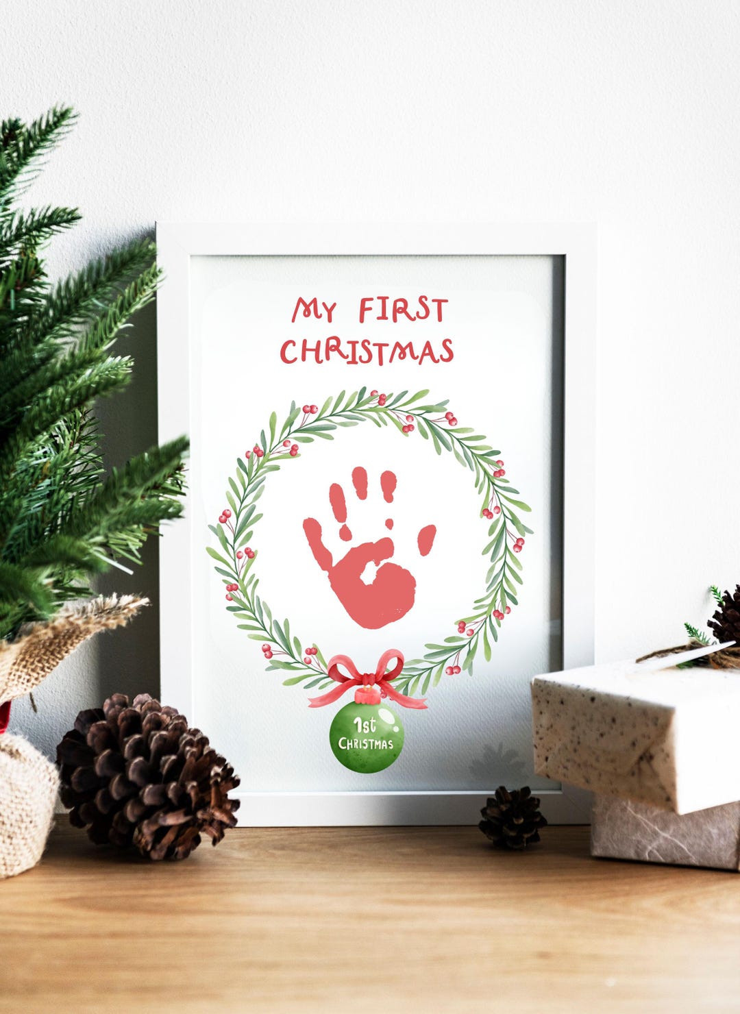 Baby's First Christmas Handprint Printable | My First Christmas ...