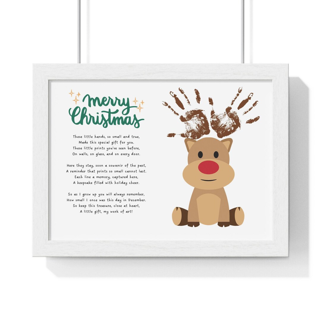Christmas Baby Handprint Reindeer Art Poem Printable Gift DIY Craft ...