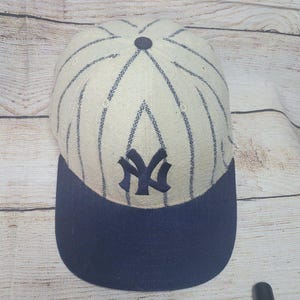 Vintage American Needle Wool New York Yankees Pin Stripe Fitted Hat 7 1 ...