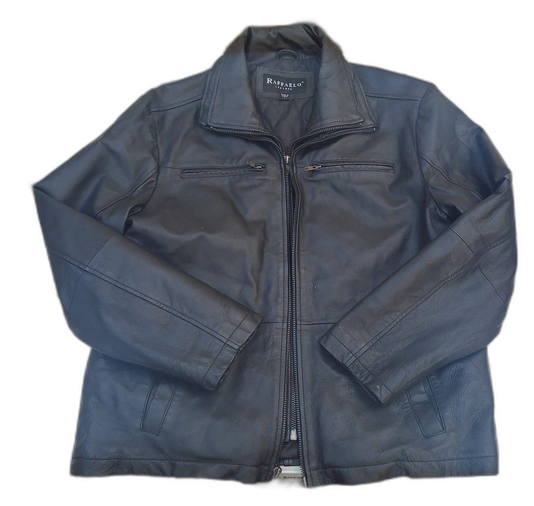 Vtg Leather Detroit Style Bomber Jacket by Raffaelo Harrington - Etsy